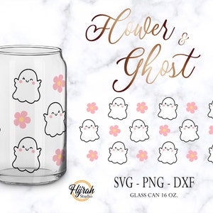 Flower Ghost Pattern Can Wrap • Digital Download SVG Files for Cricut ...