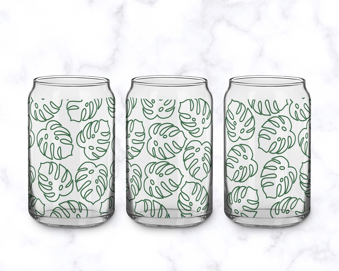 Monstera Pattern Can Wrap • Digital Download SVG Files for Cricut ...