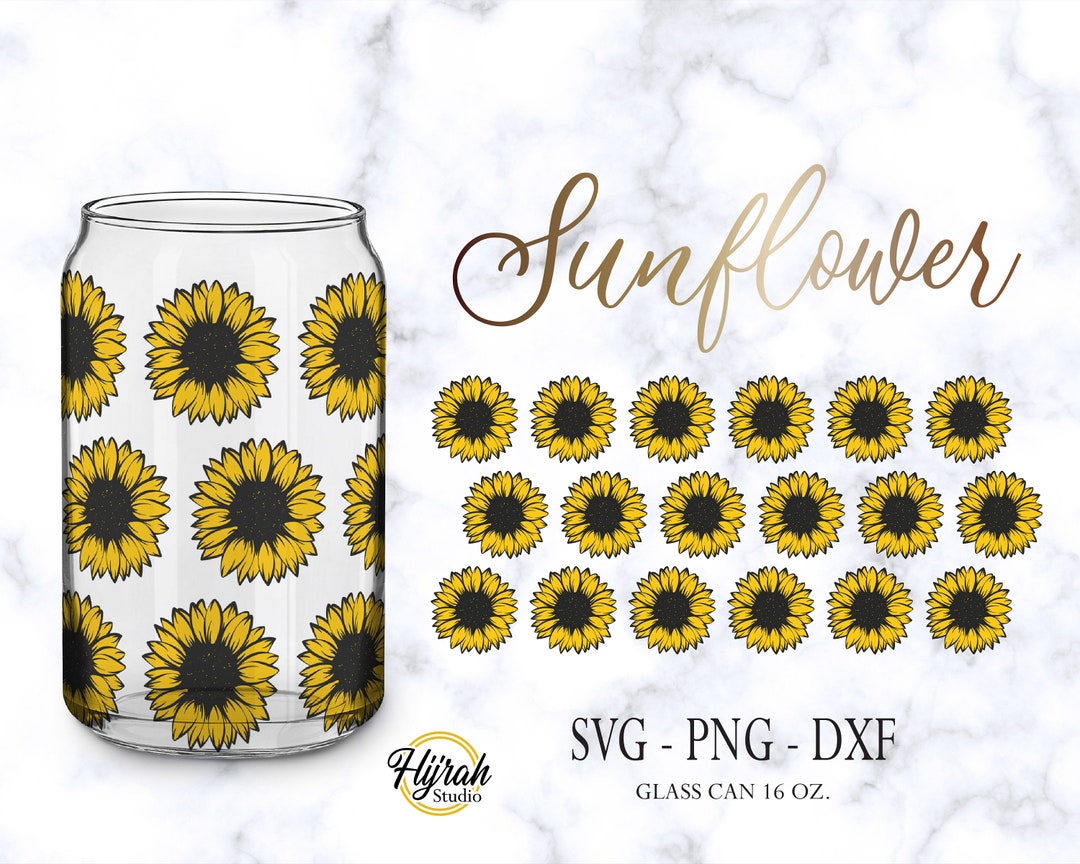 Sunflower Pattern Can Wrap • Digital Download SVG Files for Cricut ...