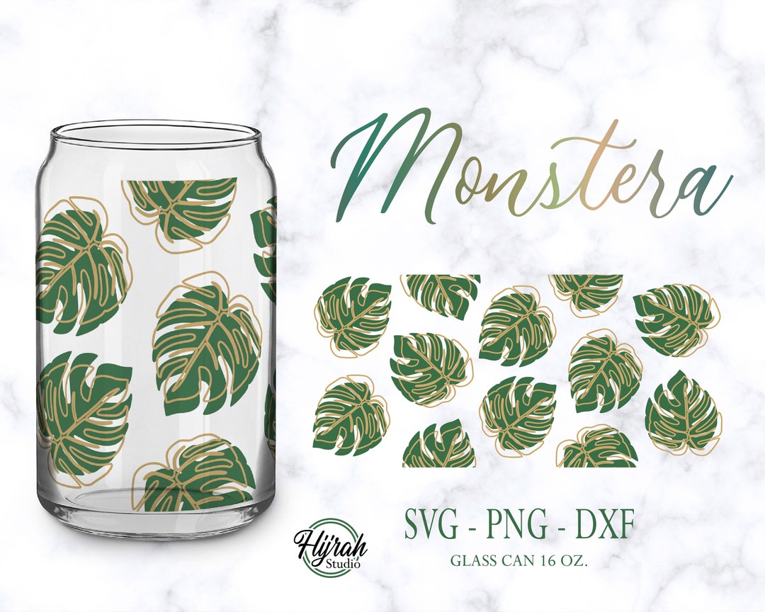 Monstera Pattern Can Wrap • Digital Download SVG Files for Cricut ...