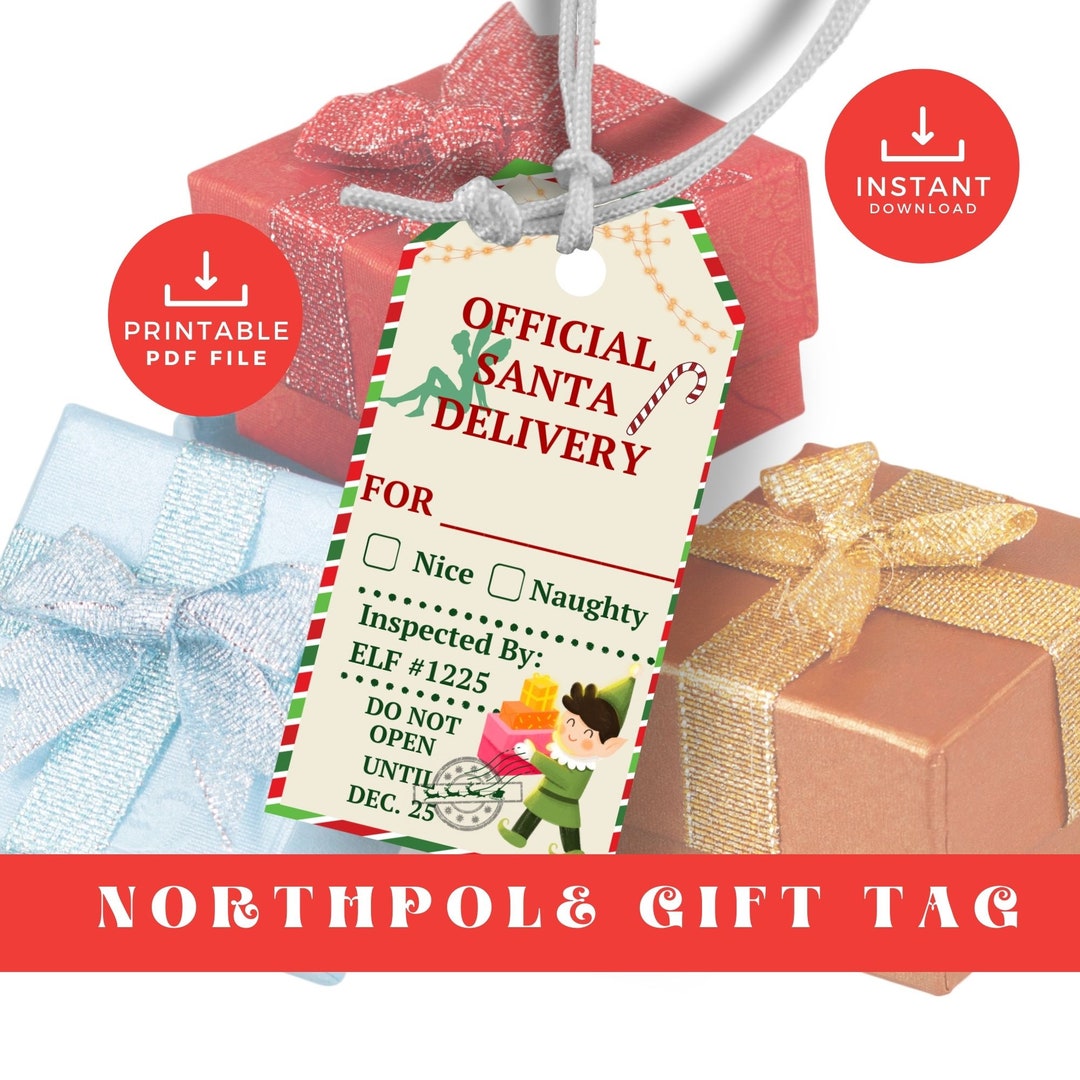 Christmas Gift Tag North Pole Delivery North Pole Mail - Etsy Australia