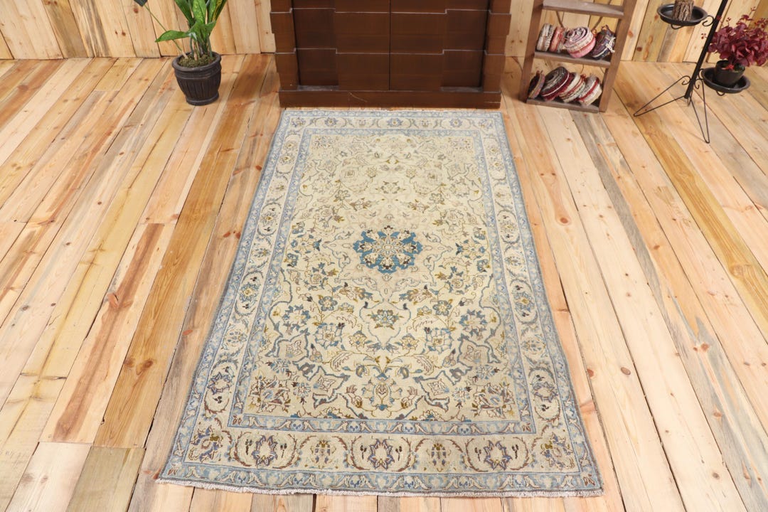 3.37x5.7 Ft Turkish Vintage Rug, Accent Rug, Blue Rug - Etsy