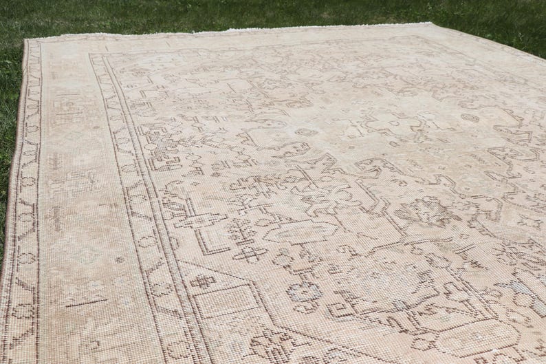 6.4x9.2 Ft Turkish Rug, Brown Floral Vintage Wool Rug - Etsy UK