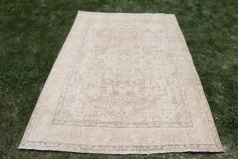 6.4x9.2 Ft Turkish Rug, Brown Floral Vintage Wool Rug - Etsy UK