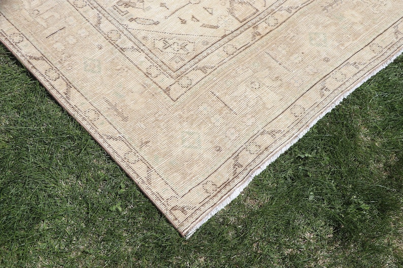 6.4x9.2 Ft Turkish Rug, Brown Floral Vintage Wool Rug - Etsy UK