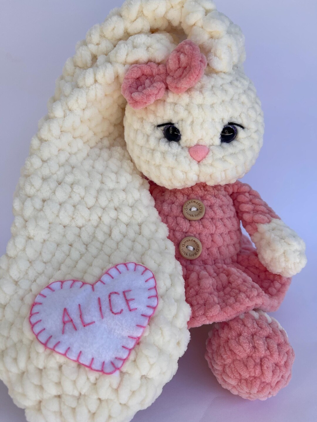 Personalized Crochet Rabbit Plush Toy, Handmade Bunny Miffy Doll ...