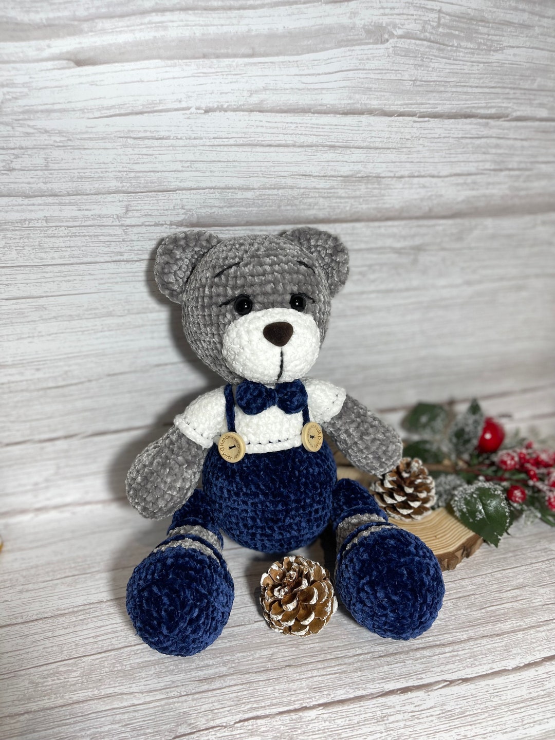 Plush Teddy Bear for Boy, Knitted Soft Toys , Bear Handmade, Toy Bear ...