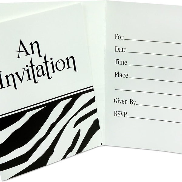 Zebra Print Invite - Etsy