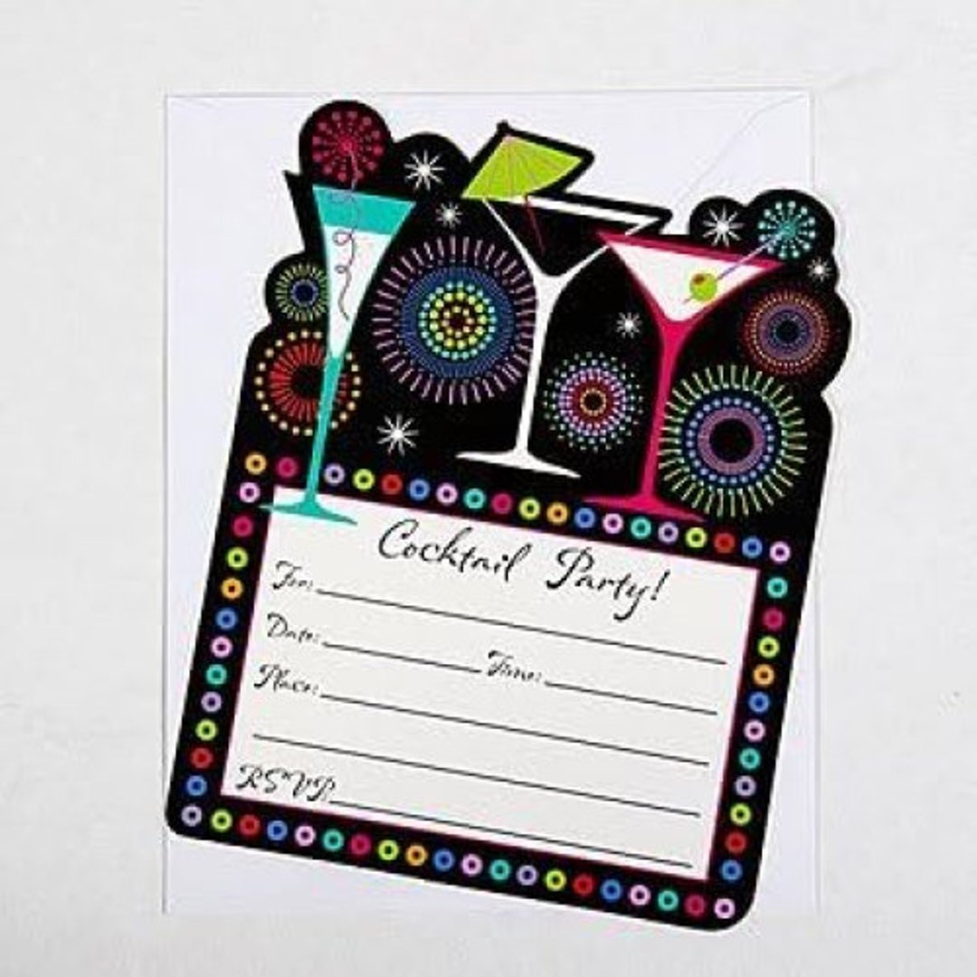 Elegant Countdown Cocktail Drinks Party Invitations Envelopes - Etsy