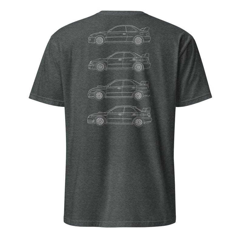 Evolution of the WRX STI Car Custom Graphic Short-sleeve T-shirt - Etsy