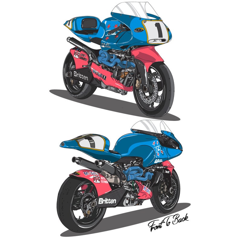 Britten V1000 Custom Motorcycle Custom Poster - Etsy