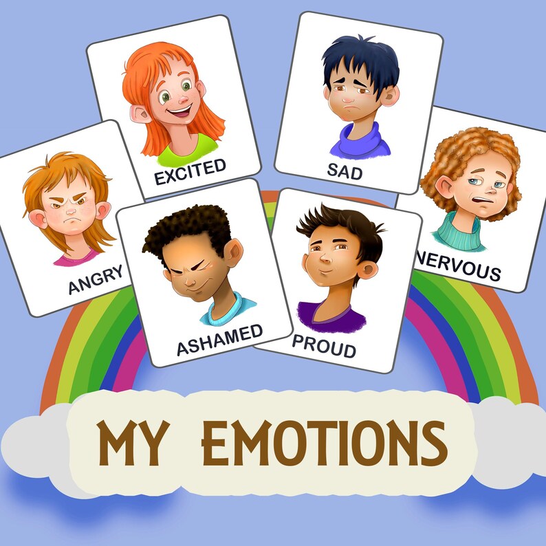 Tarjetas de emociones Tarjetas flash para niños en edad preescolar ...