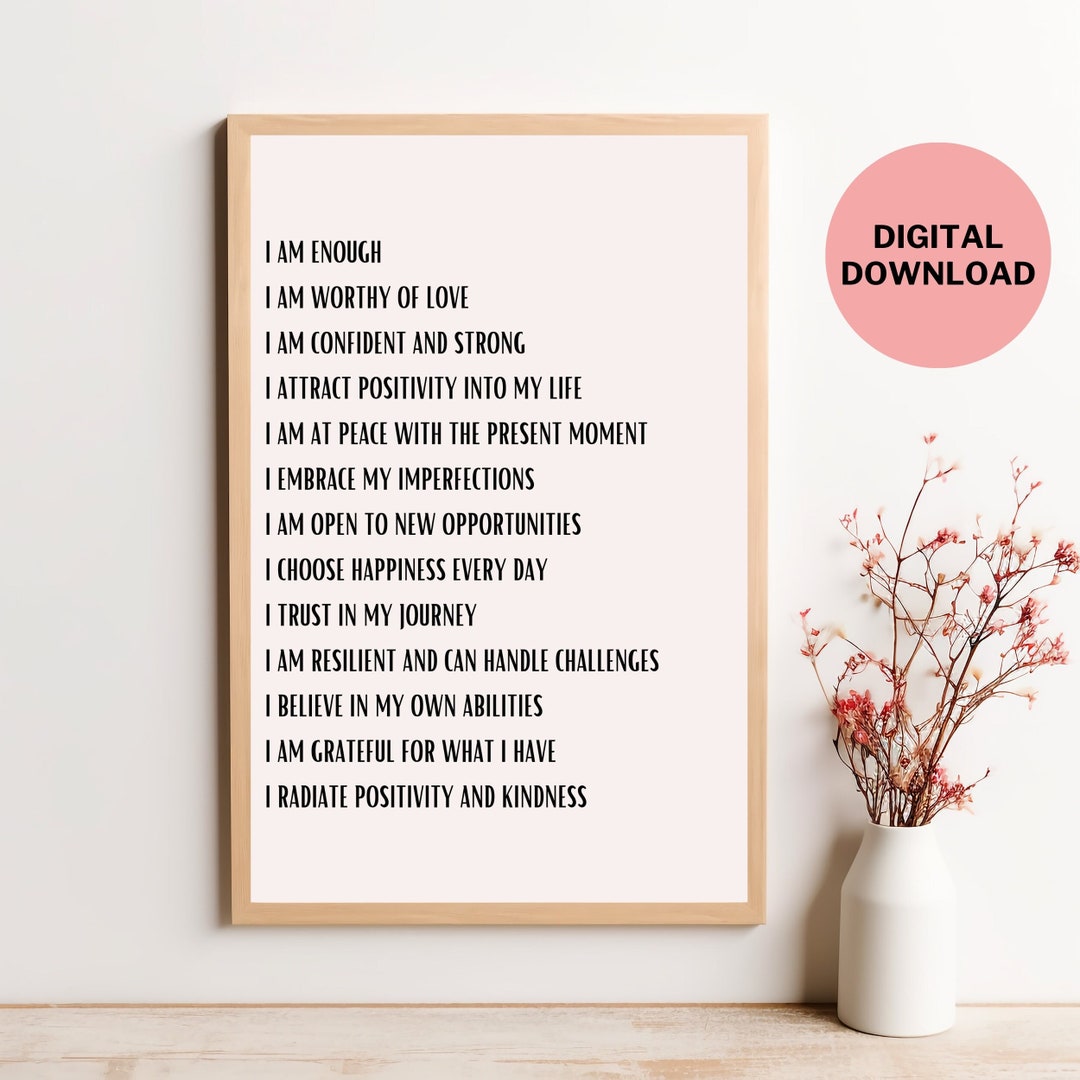 Affirmations Wall Art Affirmations Print Neutral Wall Art - Etsy