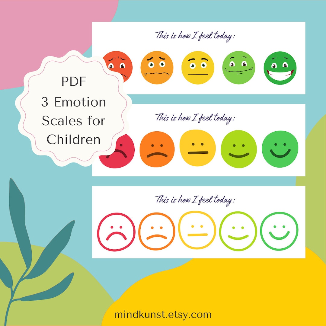 Children's Emotion Scale Set: Emoticons & Smileys Playful Therapy Aids ...