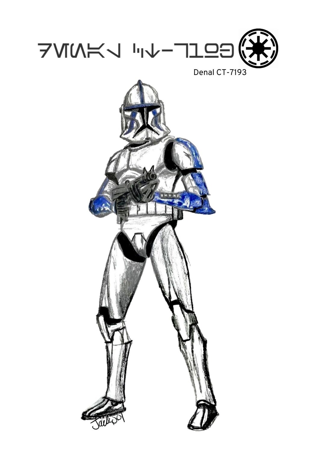 Denal Poster Star Wars Art Phase 1 Clone Trooper Drawing PDF - Etsy