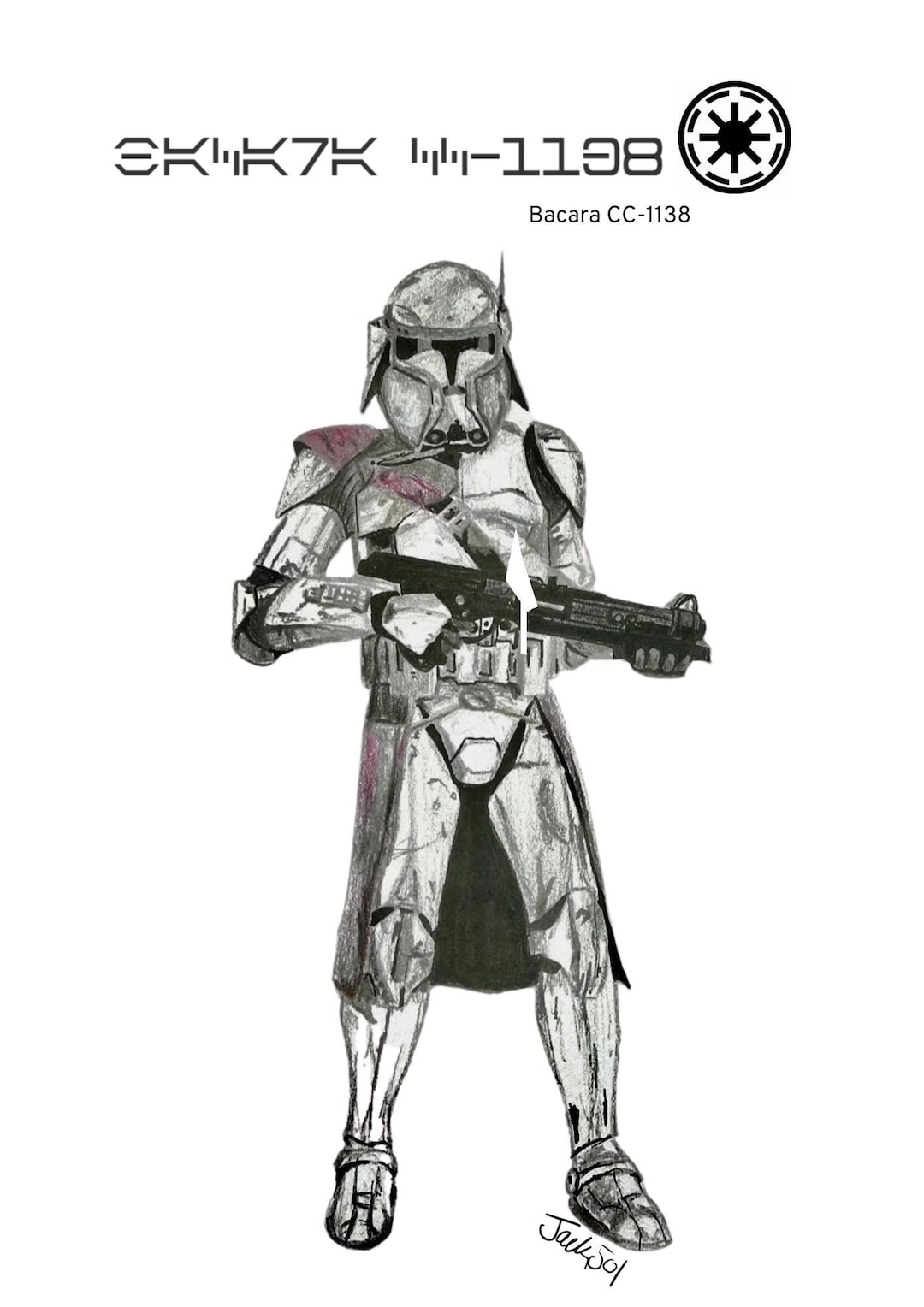 Commander Bacara Poster Star Wars Art Phase 2 Clone Trooper - Etsy