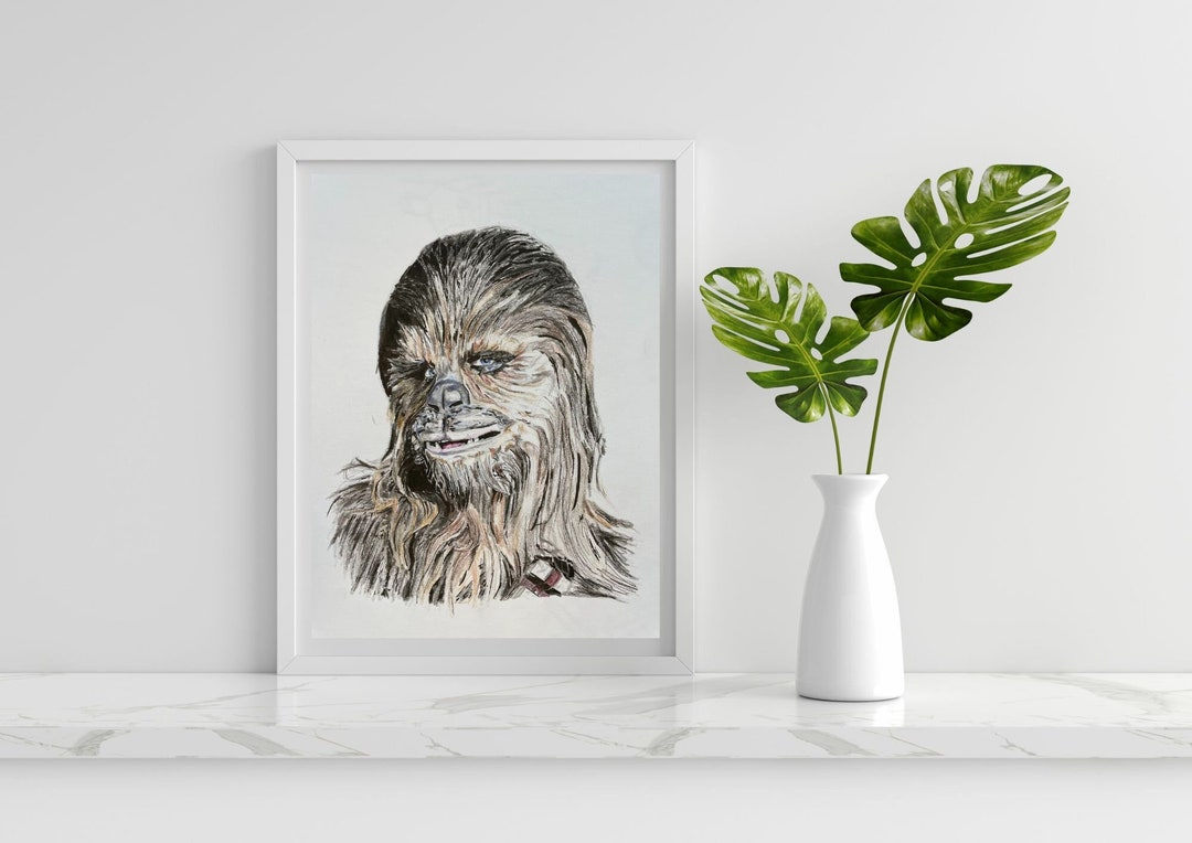 Chewbacca Star Wars Drawing Portrait PDF Download A New Hope - Etsy