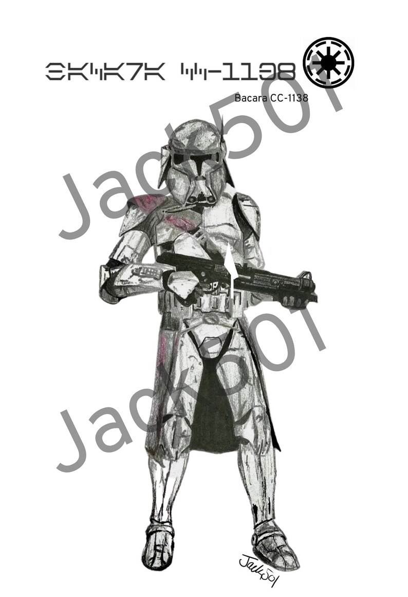 Commander Bacara Poster Star Wars Art Phase 2 Clone Trooper Drawing PDF ...