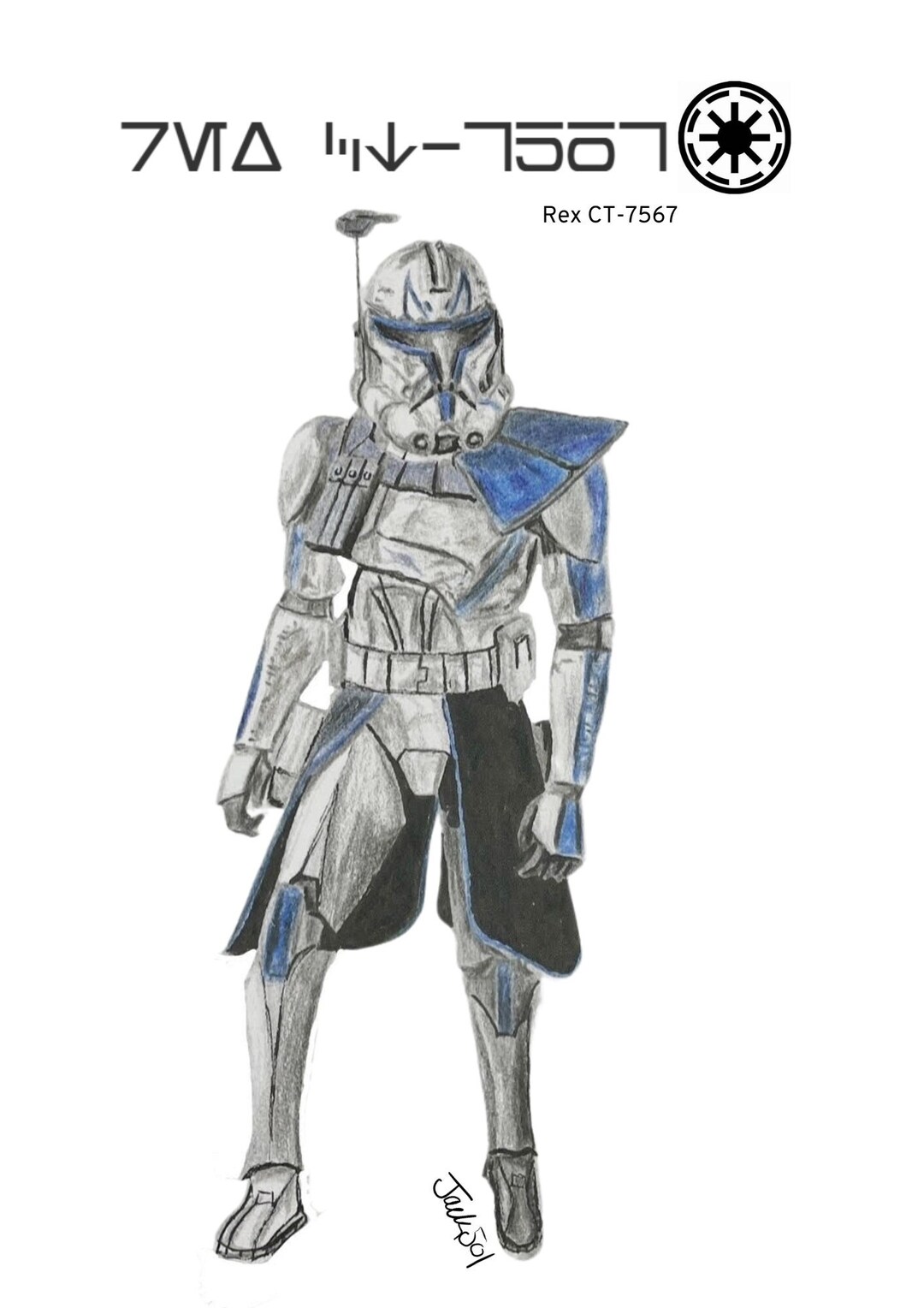 Captain Rex Poster Star Wars Art Phase 2 Clone Trooper Drawing - Etsy
