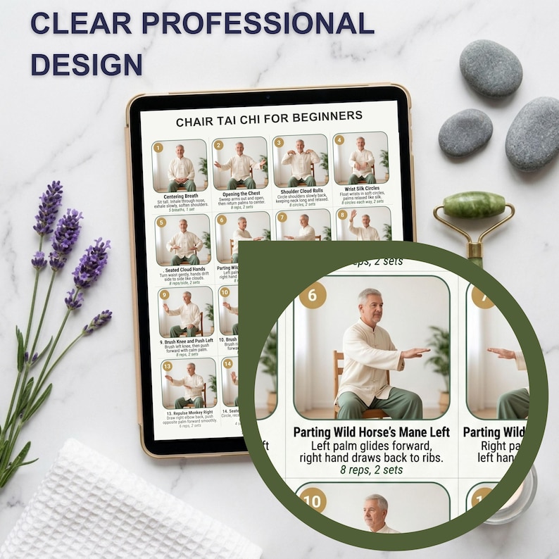 Premium Tai Chi for Men Printable Bundle, Seated Chair Tai Chi ...