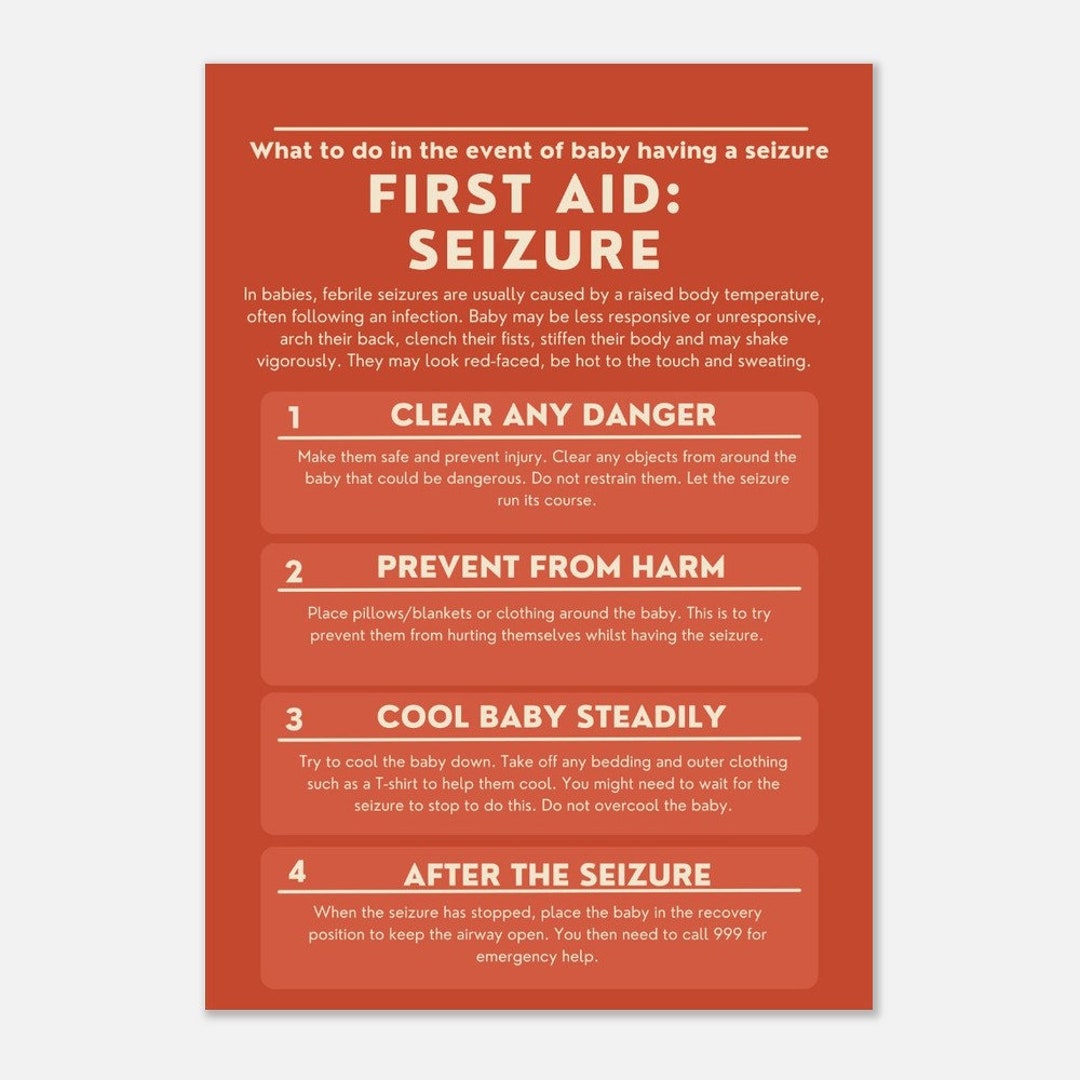 Seizures: Baby First Aid Print, Nursery Wall Art, Newborn Safety Print ...