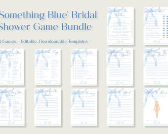 Something Blue Bridal Shower Games Bundle, 12 Bridal Shower Games ...