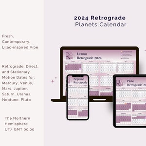 2024 Retrograde Planets Calendar & Tracker Editable in Canva Printable ...