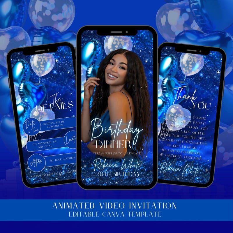 Royal Blue Invite - Etsy