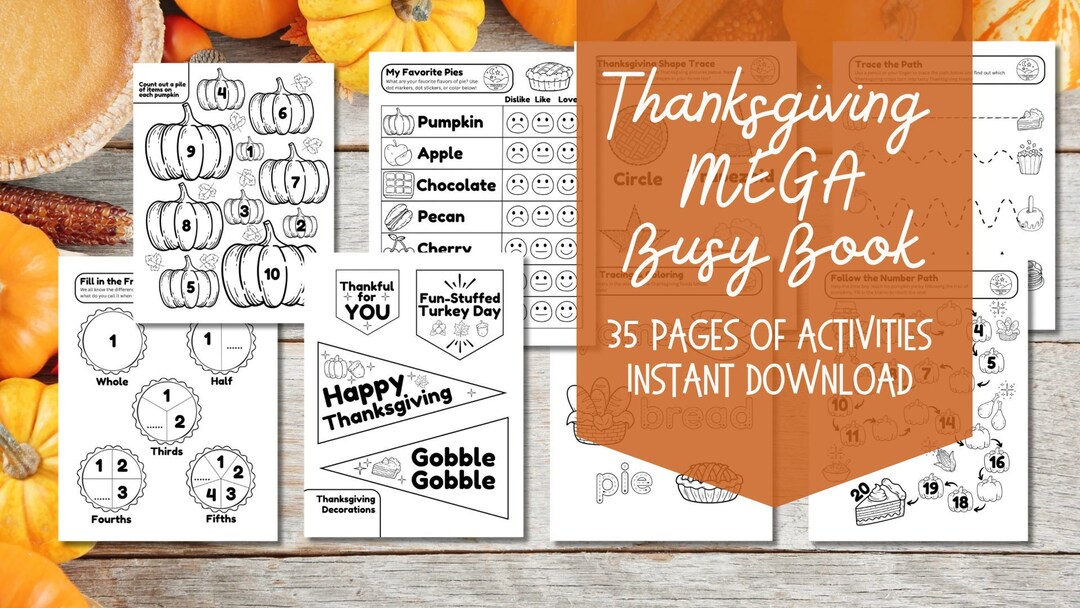 Printable Thanksgiving Mega Busy Book With Thanksgiving Games and ...