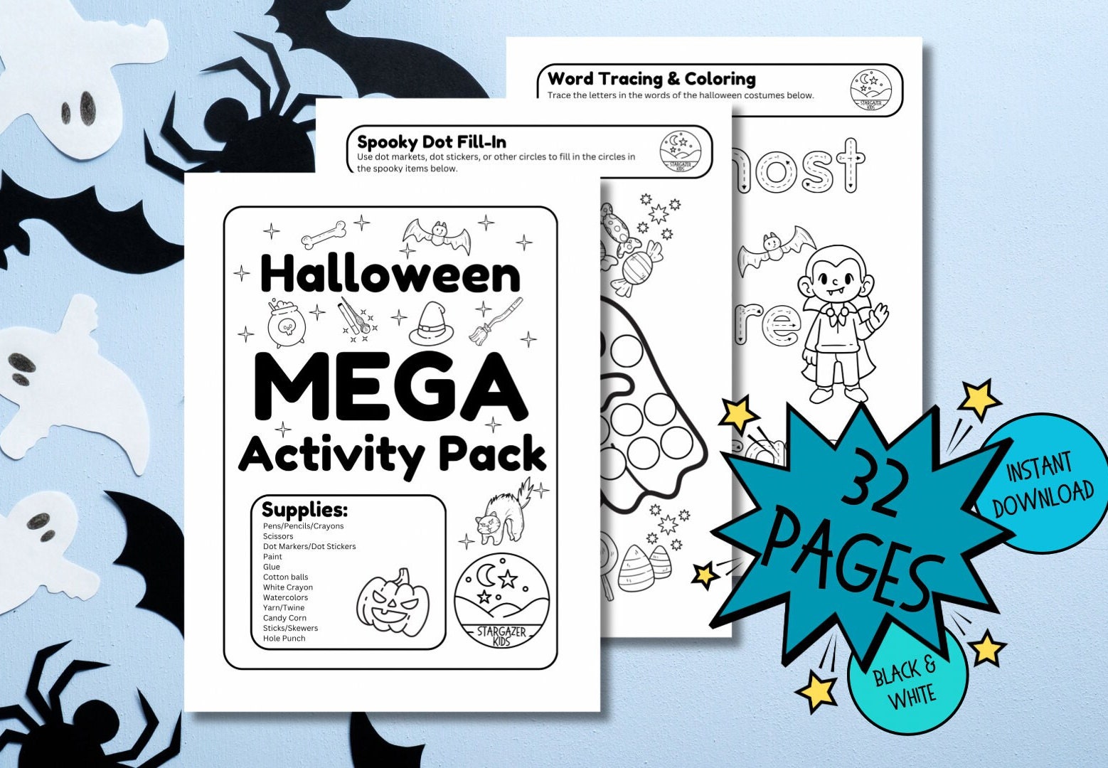 Halloween Mega Activity Book Pack Craft Coloring Family Preschool Pre-k ...