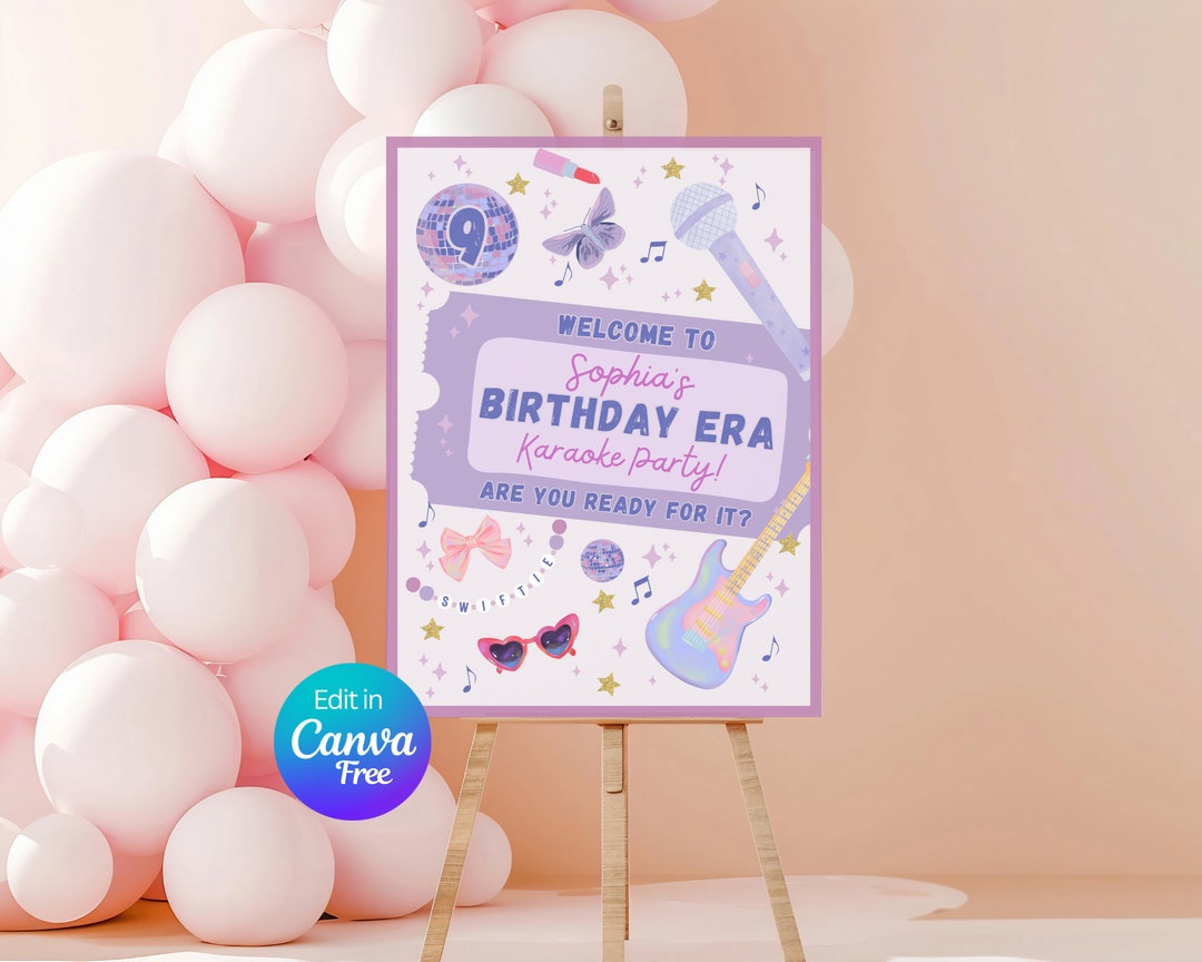 Birthday Era Swiftie Icon Welcome Banner Poster 18x24| Girl Birthday ...