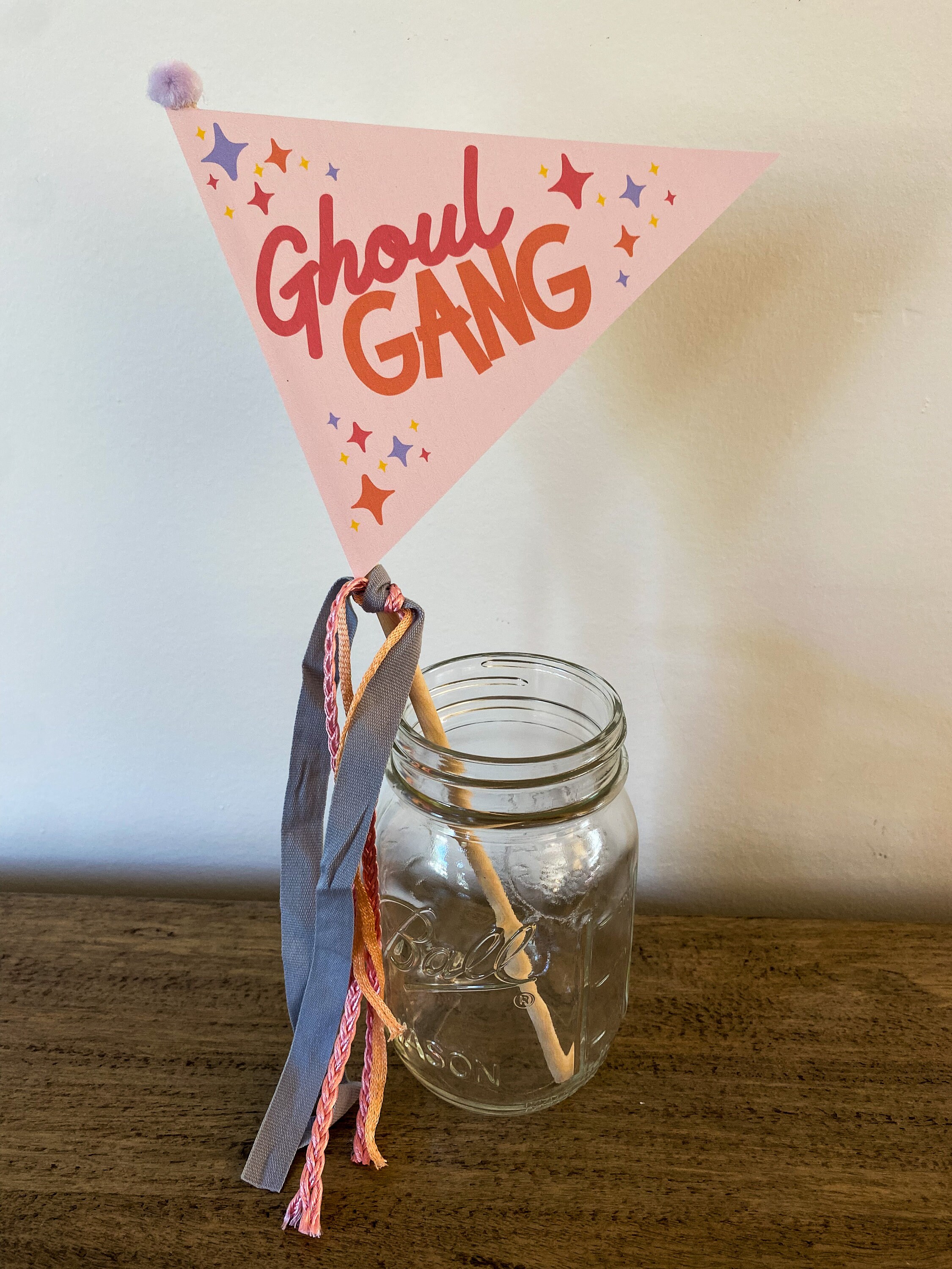 Printable Halloween Party Flags Decorations Girly Ghoul Gang Unique ...