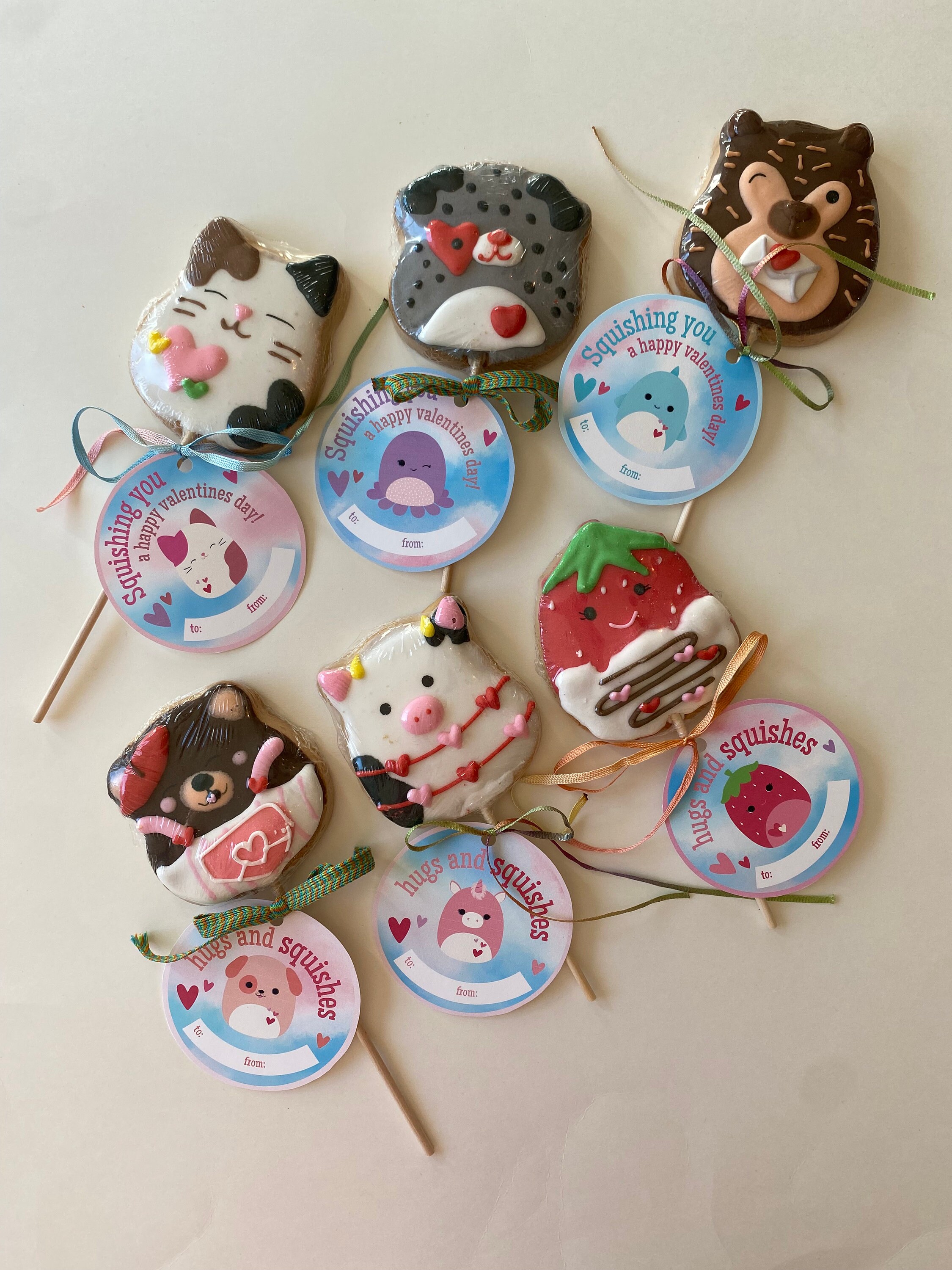 Printable Hugs and Squishes Tags Valentines Tags for Class Valentines ...