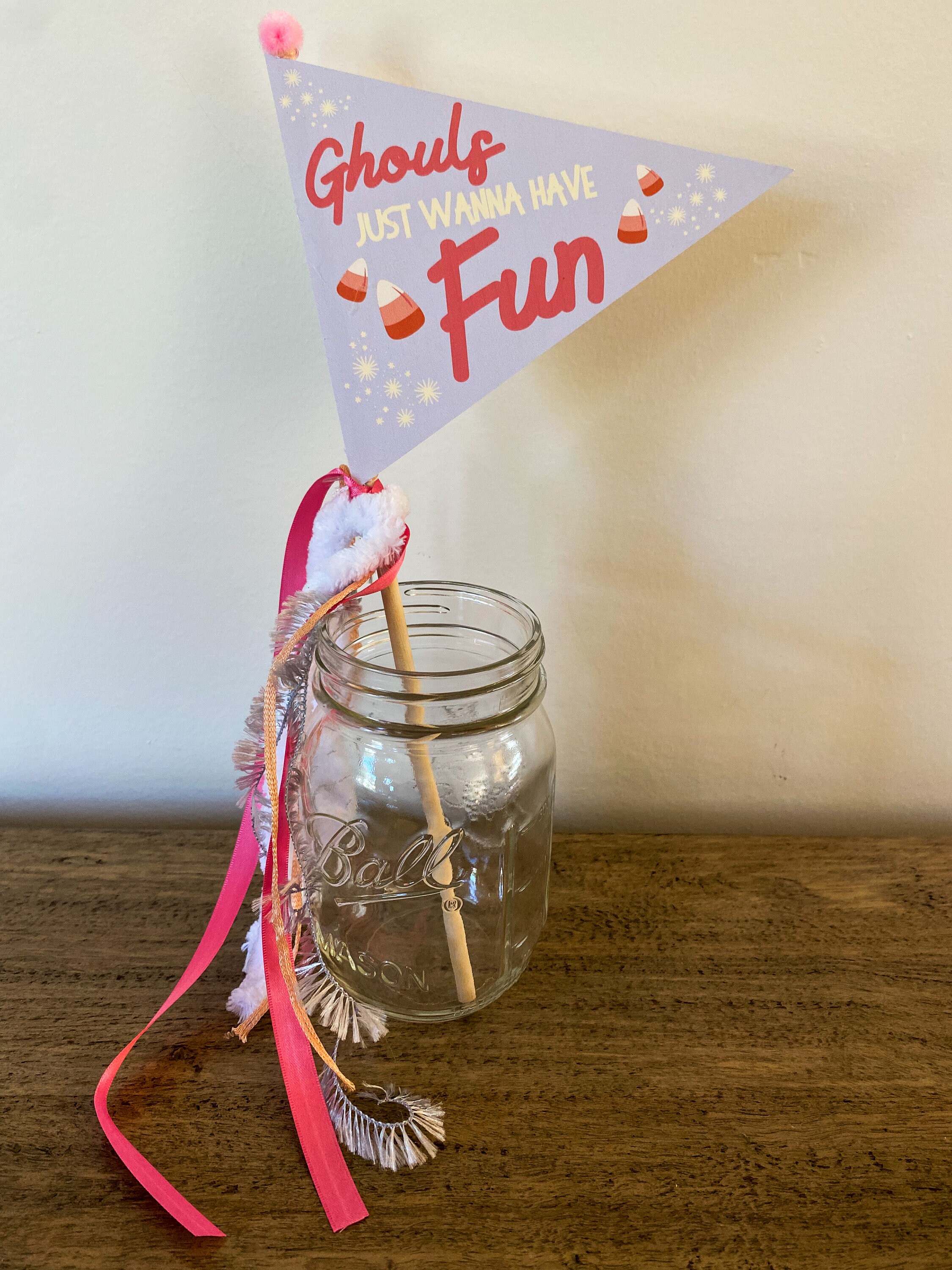 Printable Halloween Party Flags Decorations Girly Ghoul Gang Unique ...
