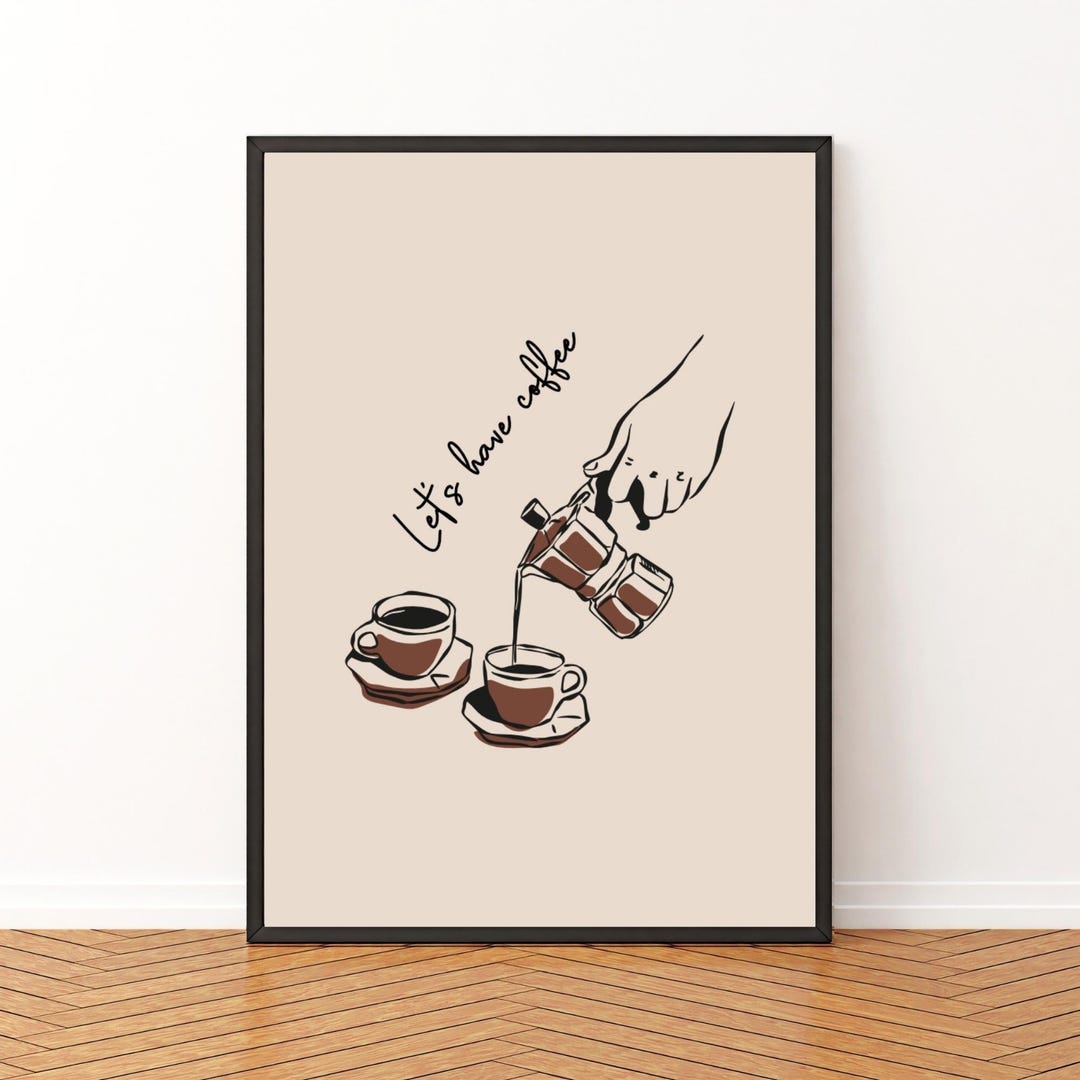 Coffee Corner Art Print, Modern Kitchen Decor, Coffee Bar Poster ...