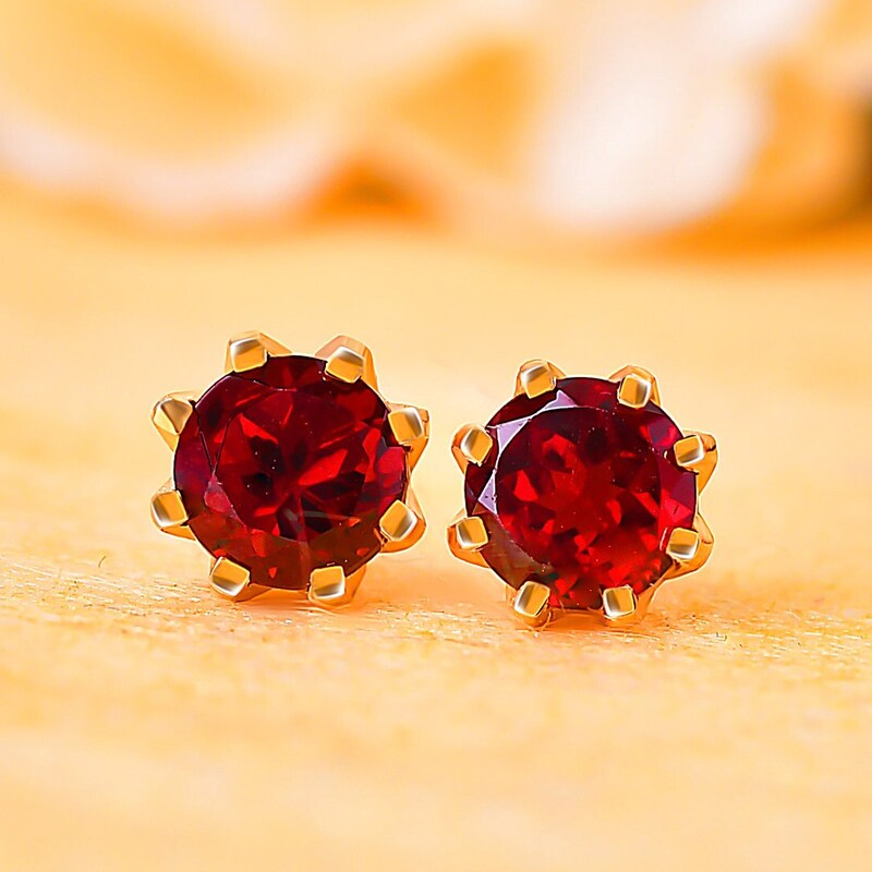 Red Gemstone Earring - Etsy