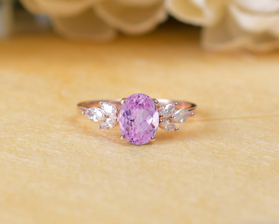 Pink Amethyst Engagement Ring, Rose De France Pink Amethyst Ring ...