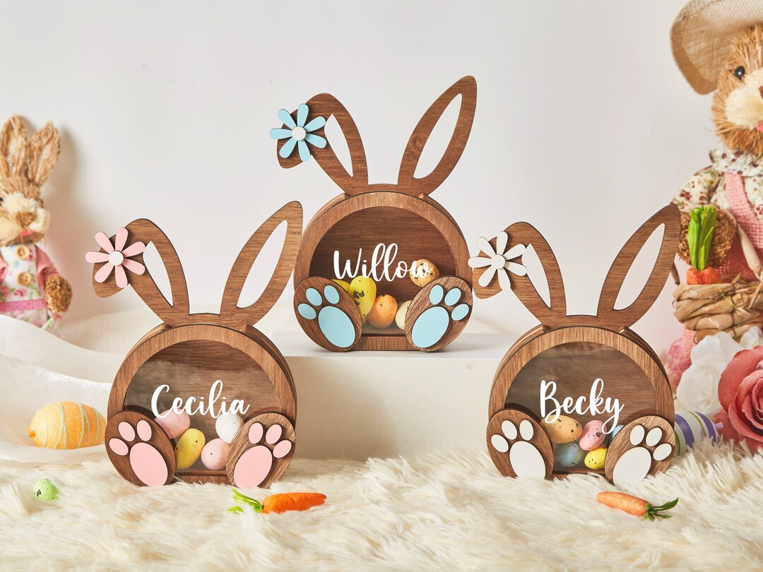 Personalized Wooden Piggy Bank,bunny Piggy Bank,custom Name Coin Bank ...