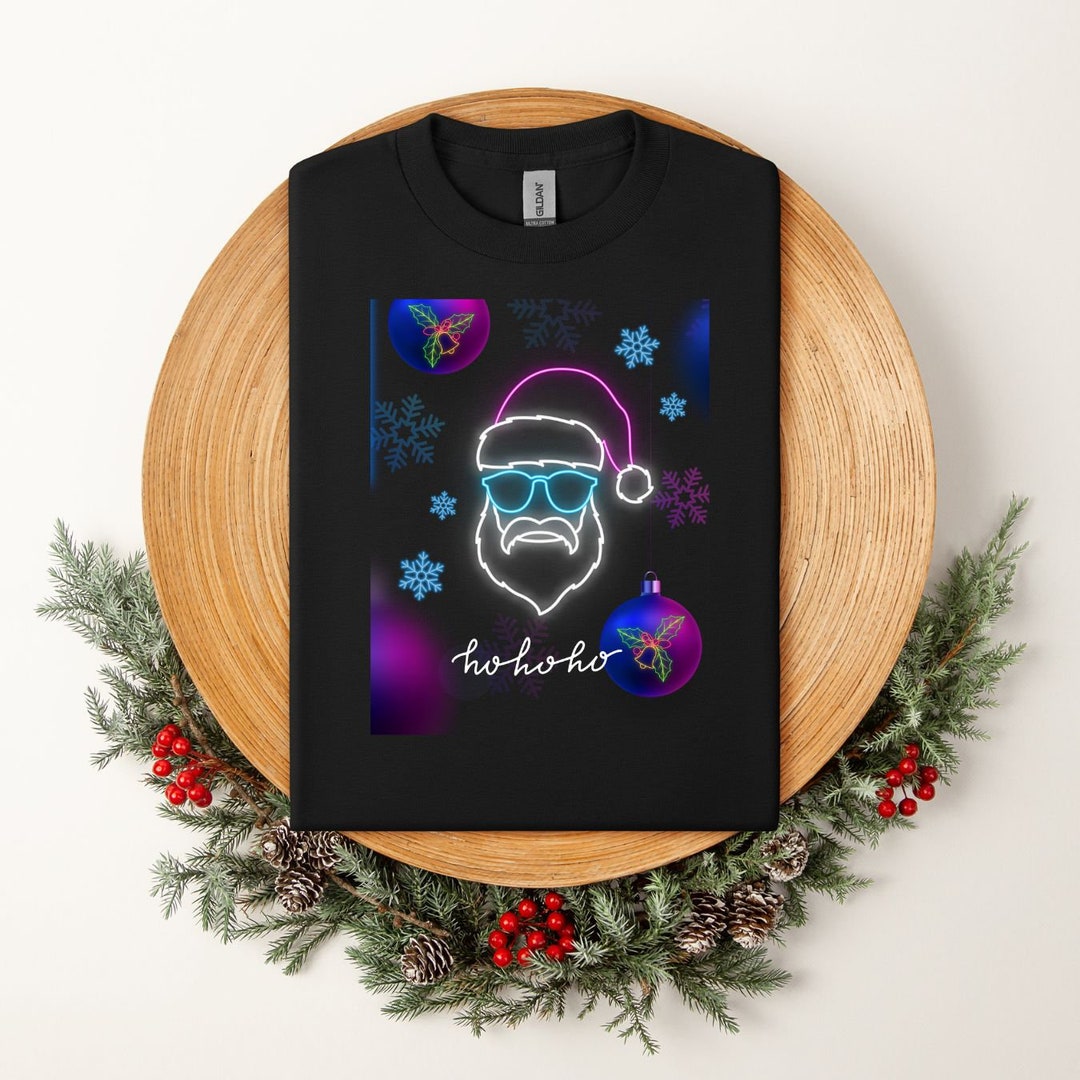 Neon Christmas Shirt, Neon Santa T-shirt, Christmas Shirt for Men ...