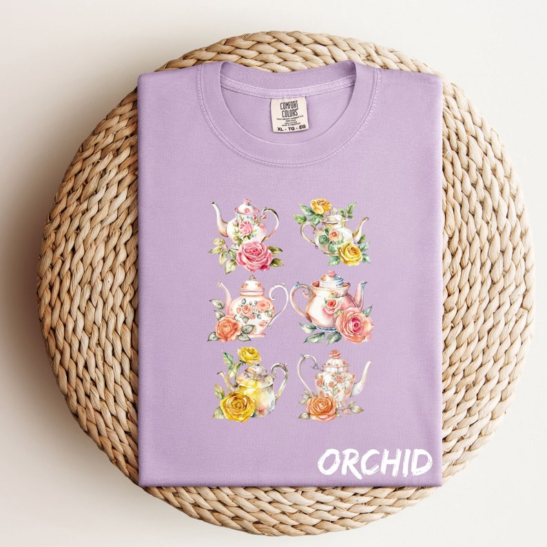 Grandma Core, Teapot T-shirt, Vintage Floral Design, Tea Lover Gift ...