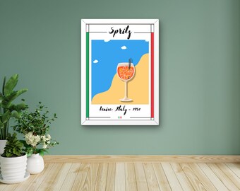 SPRITZ 1 Spritz Poster, Cocktail Poster, Minimal Art, Digital Print ...