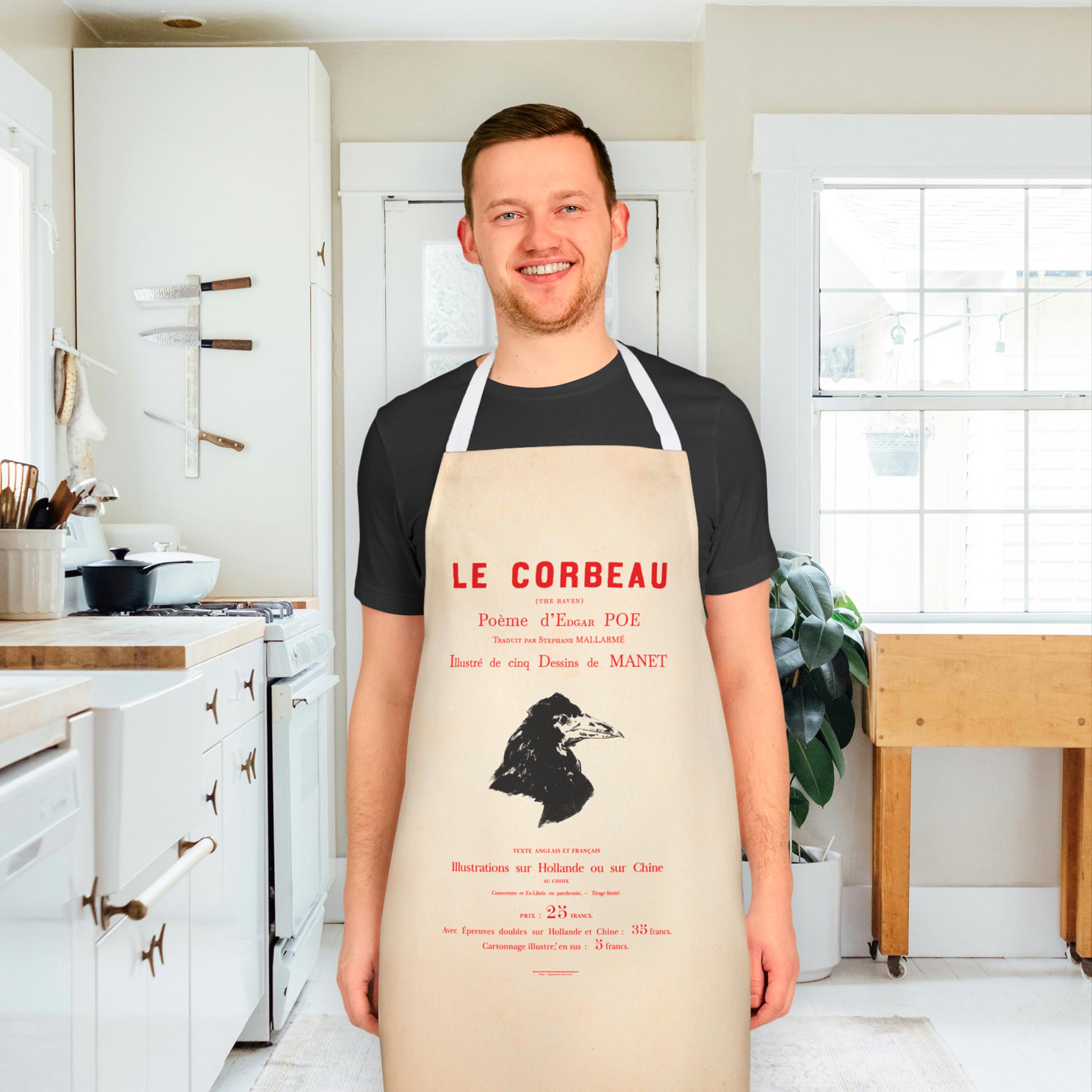 Poe X Manet Apron Edgar Allan Poe Cooking Attire French Literary Gift ...