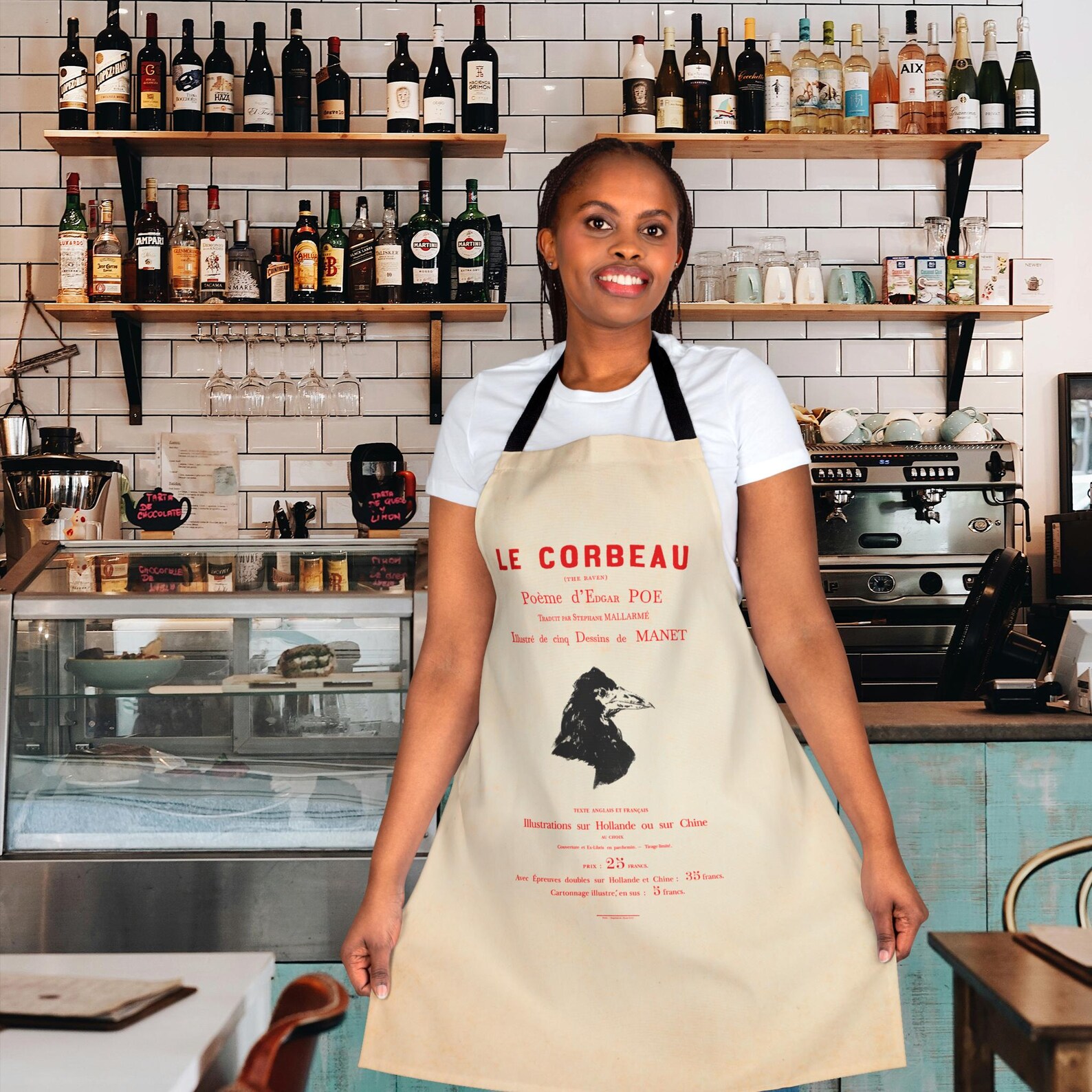 Poe X Manet Apron Edgar Allan Poe Cooking Attire French Literary Gift ...