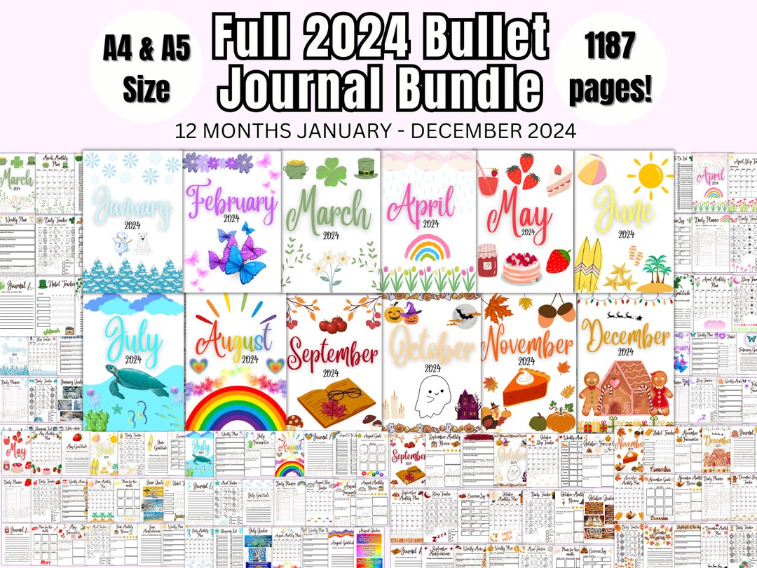 Advanced 2024 Full Bullet Journal Bundle 2024 Bullet Journal Printable ...
