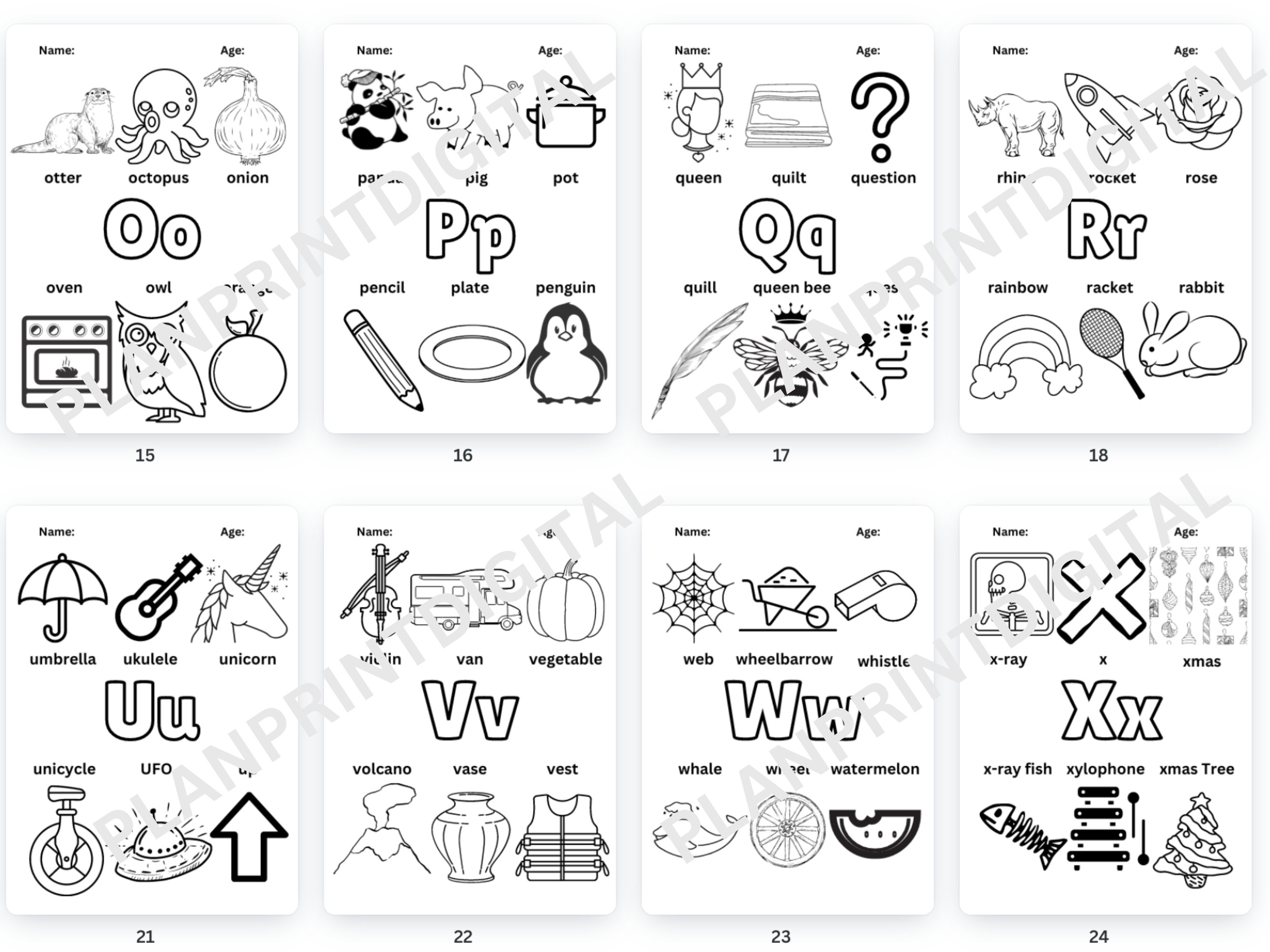 Alphabet Coloring in Pages for Kids | Preschool Worksheet | Printable ...