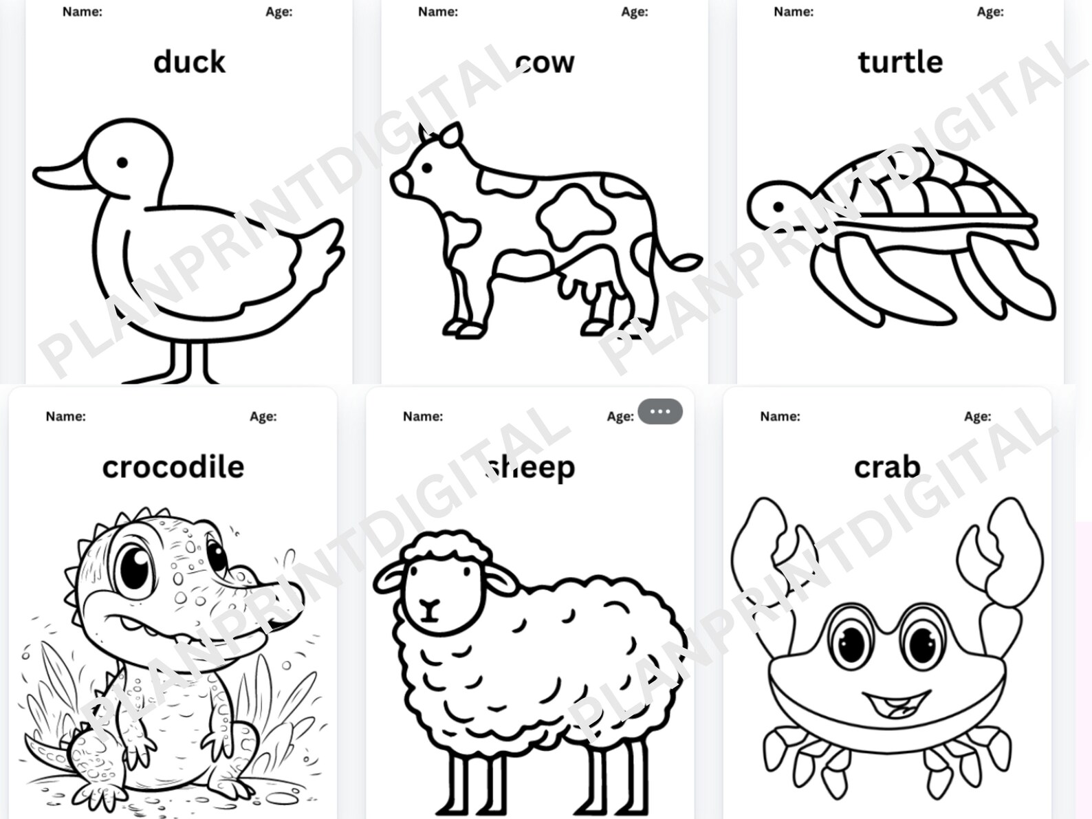 Animals Coloring in Pages for Kids Preschool Worksheet Printable Animal ...
