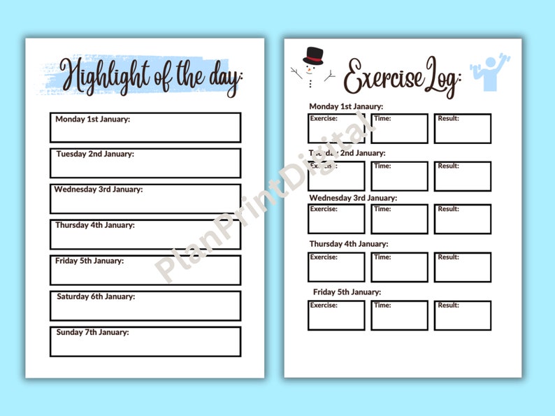 2024 Advanced January Bullet Journal Printable Digital Printable PDF ...