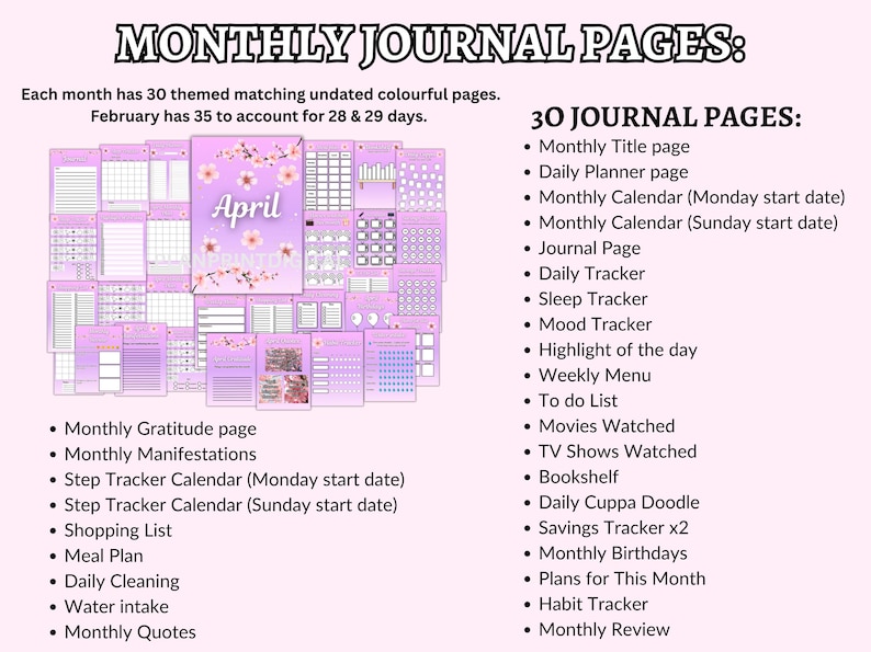 2026 Bullet Journal Bundle | Pre-made Bullet Journal Pages | Journal ...