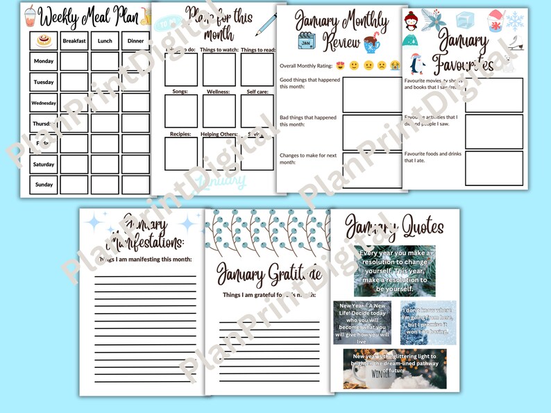 2024 Advanced January Bullet Journal Printable Digital Printable PDF ...