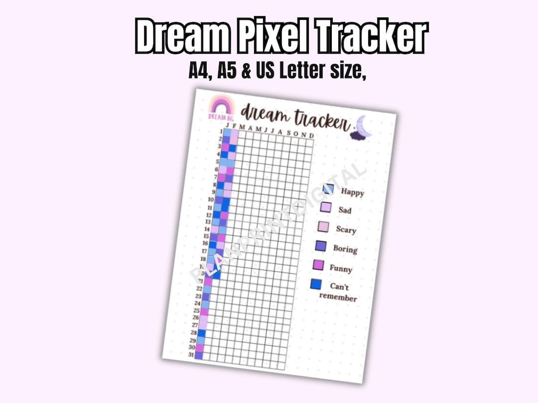 Dream Pixel Tracker | Printable Tracker Page | Yearly Pixel Tracker ...